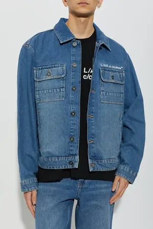 L/AB C/O OFF-WHITE Denim Jacket With Printed Logo