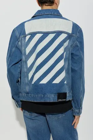 L/AB C/O OFF-WHITE Denim Jacket With Printed Logo