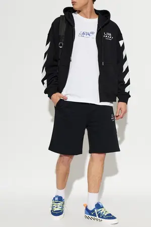 L/AB C/O OFF-WHITE Hooded Zip-up Sweatshirt