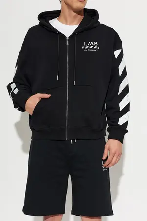 L/AB C/O OFF-WHITE Hooded Zip-up Sweatshirt