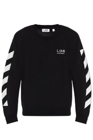 L/AB C/O OFF-WHITE Embroidered Logo Sweater - Black