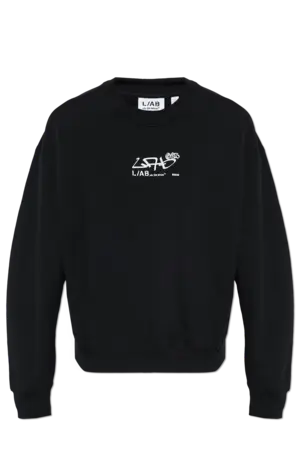 L/AB C/O OFF-WHITE Sweatshirt With Printed Logo - Black