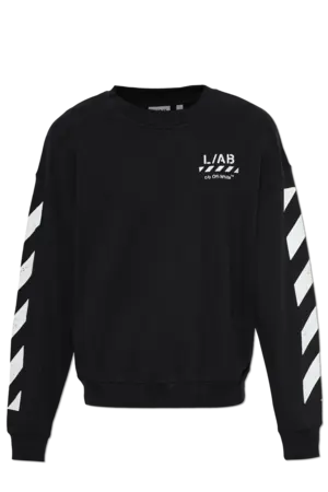 L/AB C/O OFF-WHITE Sweatshirt With Printed Logo - Black