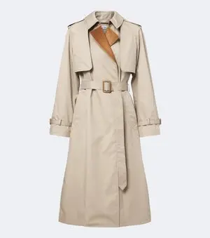 Acne Studios Leather-trimmed Twill Trench Coat - Beige