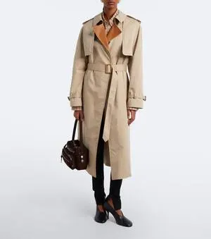 Acne Studios Leather-trimmed Twill Trench Coat