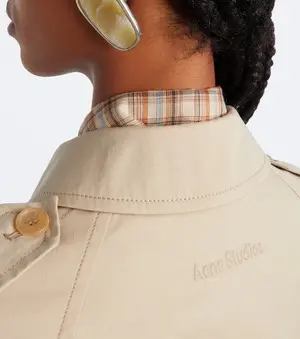 Acne Studios Leather-trimmed Twill Trench Coat