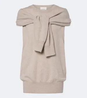 LISA YANG Othelia Caped Cashmere Sweater - Beige