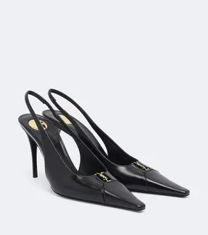 Saint Laurent Cassandre Leather Slingback Pumps