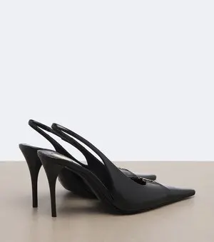 Saint Laurent Cassandre Leather Slingback Pumps