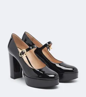 GIANVITO ROSSI Doris Patent Leather Mary Jane Platform Pumps - Black