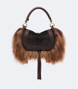 Chloé Marcie Foulard Small Shearling Shoulder Bag