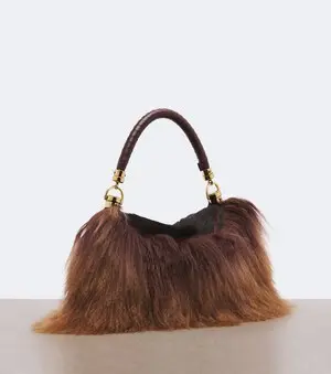 Chloé Marcie Foulard Small Shearling Shoulder Bag