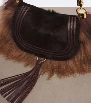 Chloé Marcie Foulard Small Shearling Shoulder Bag