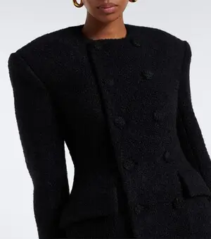 Wardrobe.NYC Alpaca And Wool-blend Bouclé Blazer Dress - Black