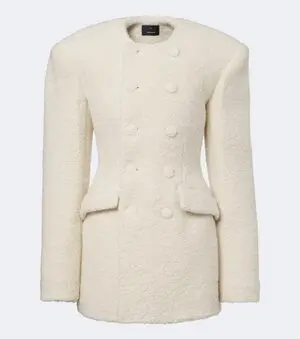 Wardrobe.NYC Alpaca And Wool-blend Bouclé Blazer Dress White
