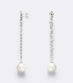 SUZANNE KALAN 18kt Gold Drop Earrings With Diamonds And Pearls