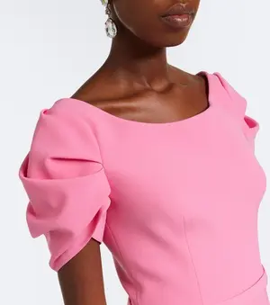 Safiyaa Vanina Belted Draped Crêpe Gown