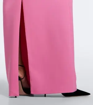 Safiyaa Vanina Belted Draped Crêpe Gown