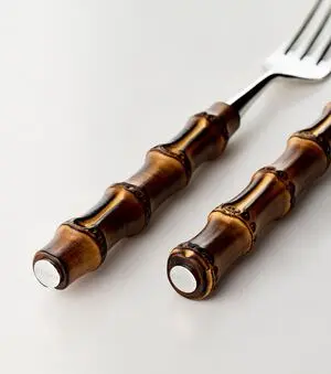 Gucci Bamboo Set Of 2 Stainless Steel Forks