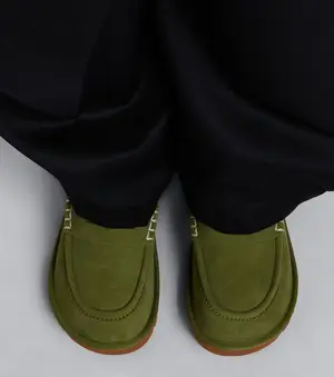 JW Anderson X Ugg Shearling-lined Suede Ankle Boots - Green