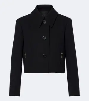 Gucci Horsebit Wool Crêpe Jacket - Black