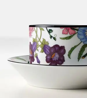Gucci Flora Set Of 2 Teacups And Saucers