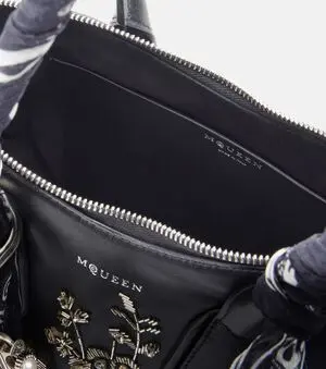 Alexander McQueen Manta Medium Embellished Leather Shoulder Bag