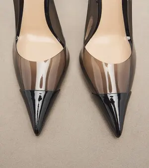 GIANVITO ROSSI Leather-trimmed Pvc Slingback Pumps