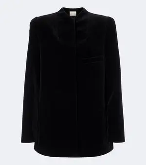 Khaite Sadie Cotton Velvet Coat - Black
