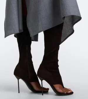 Paris Texas Lidia Cut-out Suede Knee-high Boots