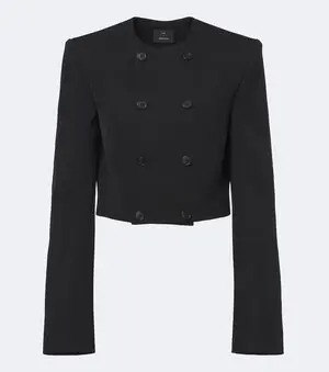 Wardrobe.NYC Cropped Double-breasted Virgin Wool Blazer