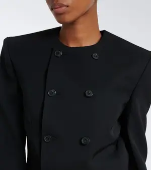 Wardrobe.NYC Cropped Double-breasted Virgin Wool Blazer