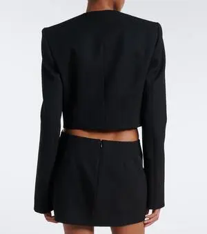 Wardrobe.NYC Cropped Double-breasted Virgin Wool Blazer