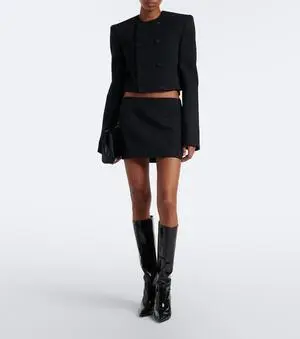 Wardrobe.NYC Cropped Double-breasted Virgin Wool Blazer