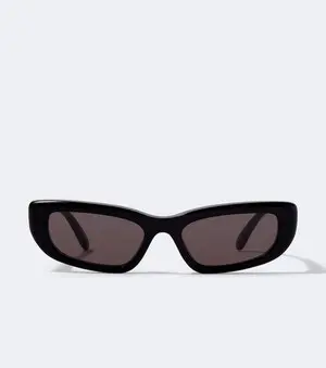 Balenciaga Logo Oval Sunglasses Black