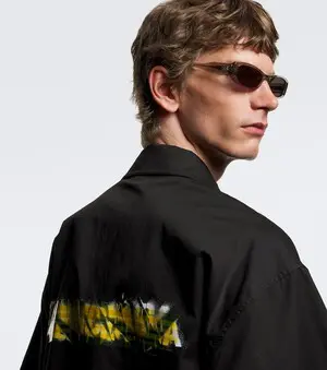Balenciaga Logo Oval Sunglasses - Green