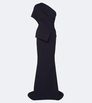 Safiyaa Elyna Asymmetric Crêpe Gown - Blue