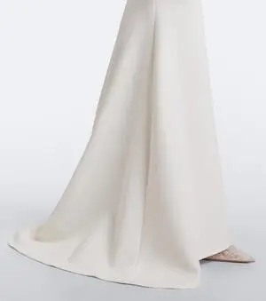 Safiyaa Loura Peplum Crêpe Gown - White