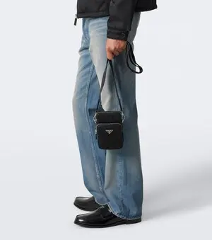 Prada Re-nylon And Saffiano Leather Phone Pouch