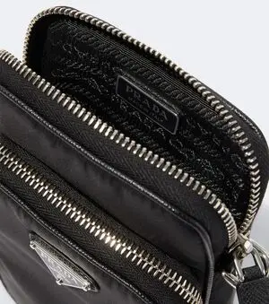 Prada Re-nylon And Saffiano Leather Phone Pouch