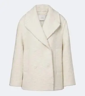 JOSEPH Eddie Wool-blend Bouclé Coat - White