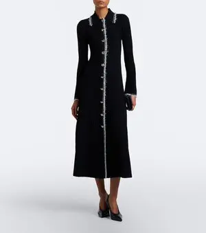 Simkhai Ribbed-knit Shirt Dress