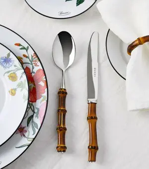 Gucci Bamboo Set Of 2 Stainless Steel Knives