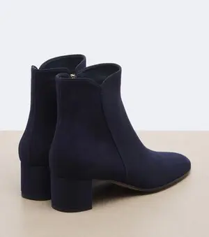 GIANVITO ROSSI Lisa Suede Ankle Boots - Blue
