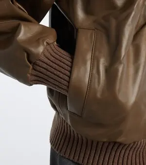 Victoria Beckham Zana Leather Bomber Jacket