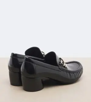 Loewe Oval Double L Leather Loafer Pumps