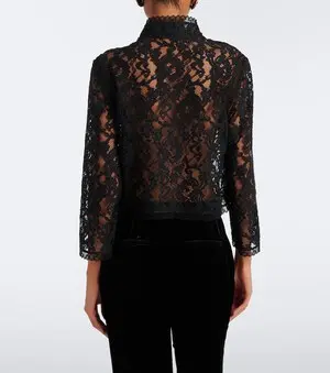 FRAME Salon Sheer Lace Top