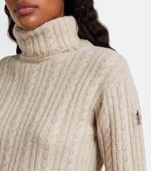 Moncler Cable-knit Wool-blend Turtleneck Sweater