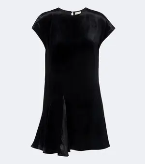 Khaite Scarla Velvet Minidress - Black