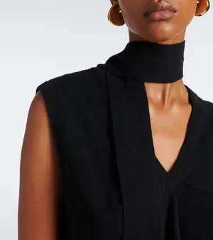 LISA YANG Ellisyn Scarf-detail Cashmere Top